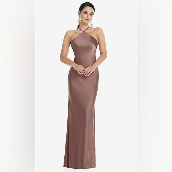 Dessy Collection | Dresses | Dessy Diamond Halter Bias Maxi Slip Dress ...